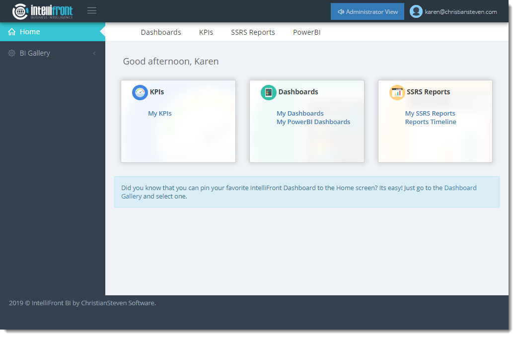How To Use The Main Menu Of Intellifront Bi